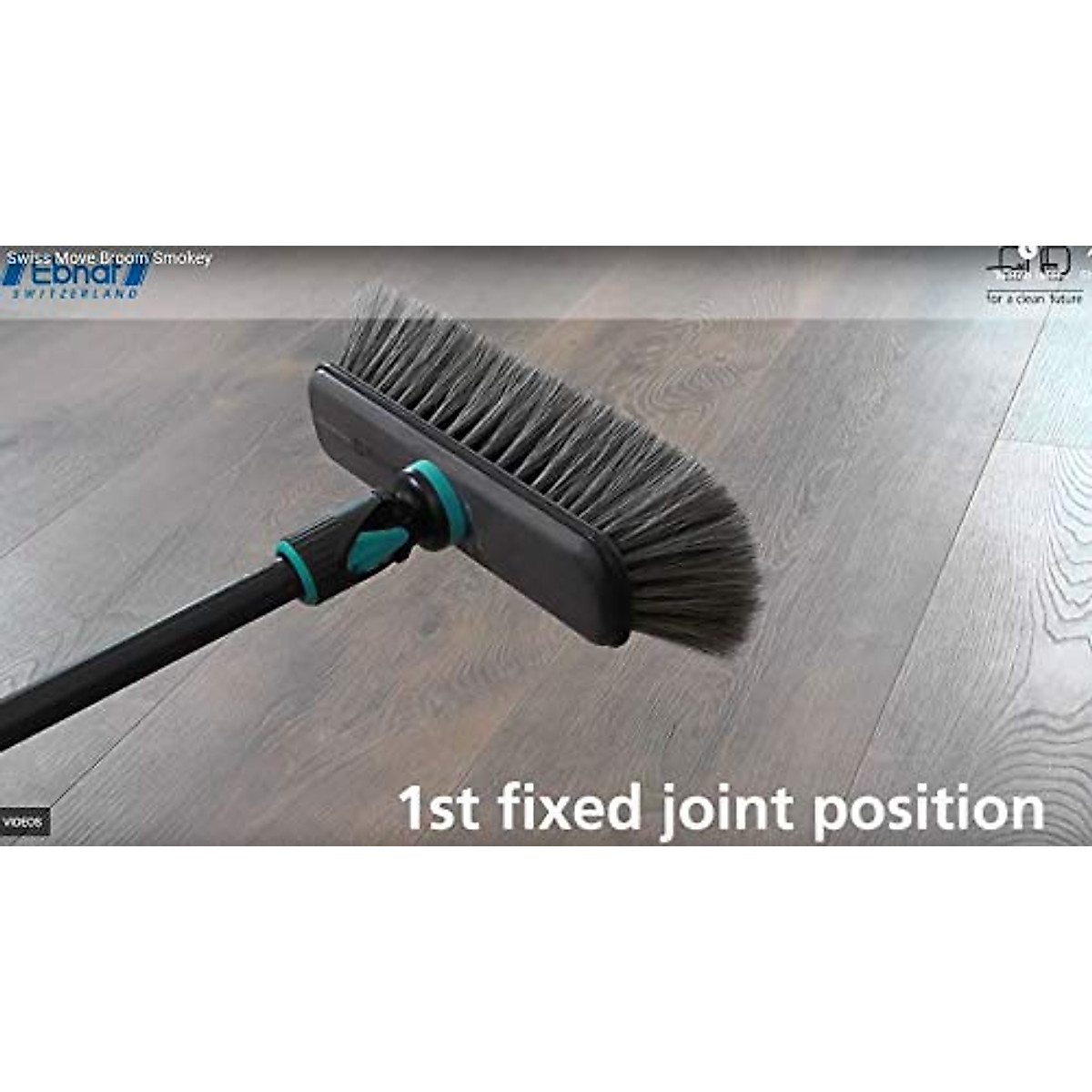 Swiss UX Move Broom Smokey Full Horse Hair with 5 Piece Aluminum Handle, by Nessentials