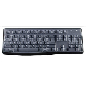 Ultra Thin Desktop PC Silicone Clear Keyboard Cover Skin Protector Compatible with Logitech K120 MK120 Keyboard (NOT Compatible for Other Desktop Keyboards) - Transparent