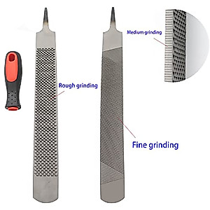 Qlvily 18 Inch Hoof Rasp, Horseshoe File with Rubber Handle, Carbon Steel Farrier File Tool, Suitable for Horse/Goat/Cow/Donkey/Animal Hooves, Strong, Durable