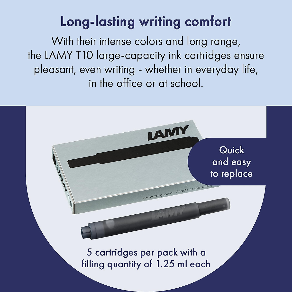 Lamy Black T10 Ink Cartridges, 5/pk (LT10BKB)