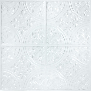 RoomMates TIL5014FLT Bright White Tin Tile Peel and Stick Backsplash