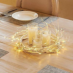 Fudios Lighted Birch Garland with Timer 48 LED Fairy Lights 6ft Battery Operated for Mantle Decor, Lit Twig Garland Christmas Indoor Outdoor Wedding Home Wall Decoration
