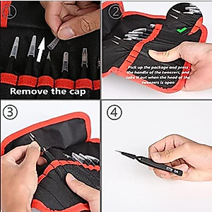 HengTianMei Precision Tweezers Set, ESD Anti-Static Stainless Steel Tweezers Set for Craft, Jewelry, Electronics, Laboratory Work (14 PCS)