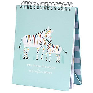 C.R. Gibson ''You Make The World a Brighter Place'' Rainbow Zebra Baby Milestone Cards Photo Prop Flipbook, 8.5'' x 10.5''