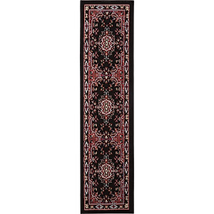 Home Dynamix Premium Sakarya Traditional Medallion Border Area Rug, Black, 1'9"x7'2" Runner