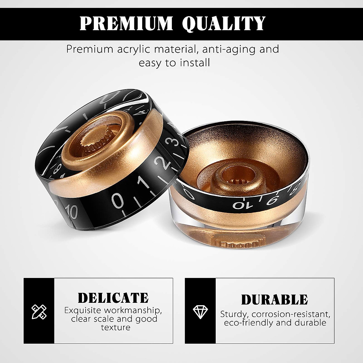 OULII Speed Control Knob with White Word for Electric Guitar 4pcs