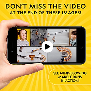 NATIONAL GEOGRAPHIC Magnetic Marble Run - 90-Piece STEM Building Set for Kids & Adults with Magnetic Track & Trick Pieces, Marbles & Magnet Board for Building A Marble Maze Anywhere