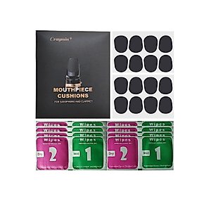 16 Pieces Craymin Saxophone & Clarinet Mounthpiece cushions Patches Pads 0.8mm Black No Rediduces Left