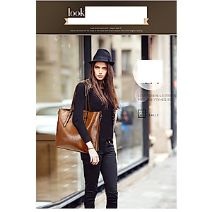 Ecokaki Women’s Vintage Large PU Leather Travel Handbag Hobo Bag Shoulder Bag Sling Bag Cross Body Bag Dark Red