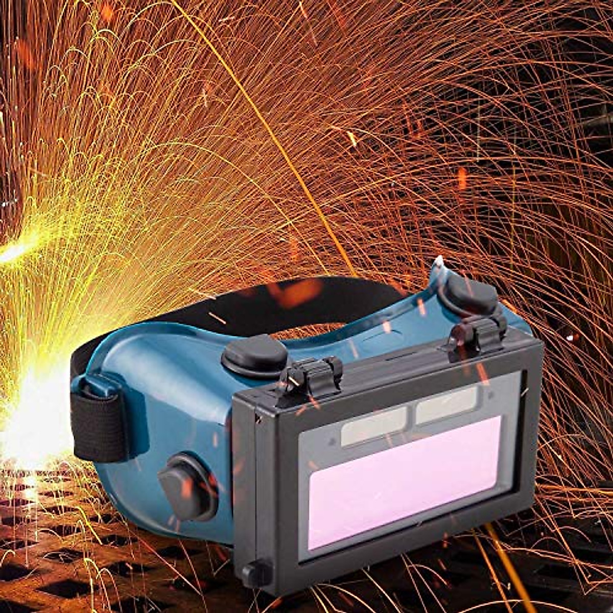 Holulo Auto Darkening Welding Goggles with Clear Inner Lenses Welding Helmet Solar Welder Eyes Glasses Flip Up Lens Eye Protection (Dark Green)