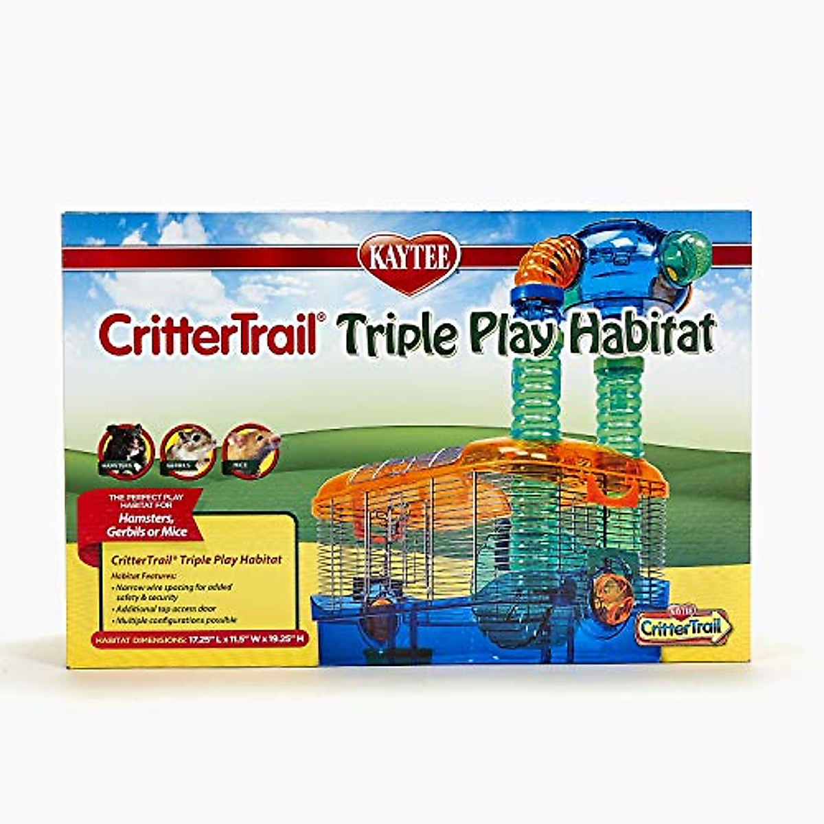 Kaytee CritterTrail Triple Play Habitat for Pet Hamsters, Gerbils, Mice and Other Small Animals