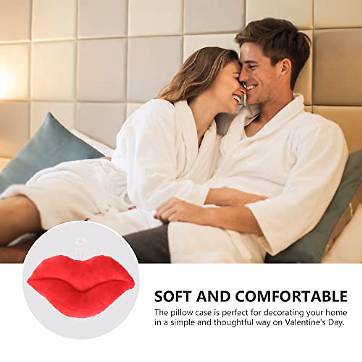 KESYOO 3D Lip Throw Pillow Home Decorative Pillow Cushion for Sofa Big Red Lip Valentines Day Gift (30cm)