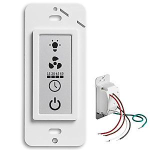Homewerks 7150-12 LCD Bathroom Timer Switch for Ventilation Fan and Light 3 Functions