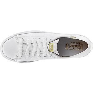 Keds Triple Up Leather, Sneaker Womens, White Leather, 8 Medium