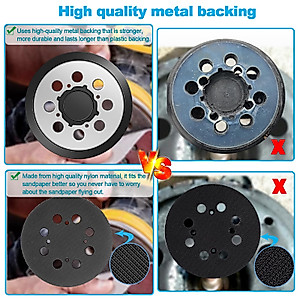 4pcs ATQYZLM Premium Metal Backed Orbital Sander Replacement Pad for DeWalt DWE6421 6421K DWE6423 6423K DCW210B，Upgrade 5 inch 8 Hole Hook Sander Pad for DeWalt DWE64233 N329079 and Easy to Install