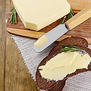 Set of 8, Wood Handle Cheese Knives and Spreaders, DaKuan Cheese Slicer Cheese Cutter Condiment Knives Set