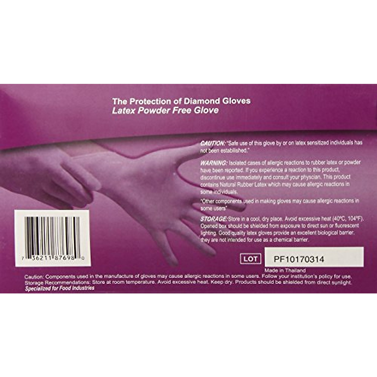 Diamond Gloves Advance Powder-Free Latex Industrial Gloves, Large, 100 Count, Natural (B008N17V32)