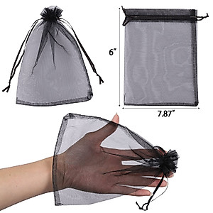 acDesign 200Pcs Premium Sheer Organza Bags 2.8"x3.6" Jewelry Gift Bags With Drawstrings for Candy Jewelry Makeup Pouches(Mix)