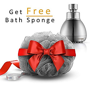 SPA High Pressuer Showerhead chrome Anti-leak Shower Head For Powerful Water Rain With Removable Flow Restrictor - Unique 3 Inch - 5 Years Wrranty + Free Relaxing Loofah Sponge