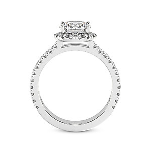 FRIENDLY DIAMONDS 2 Carat | IGI Certified Heart Shape Lab Grown Diamond Ring | 14K Or 18K in White, Yellow Or Rose Gold | Luna Split Shank Halo Diamond Ring | FG-VS1-VS2 Quality