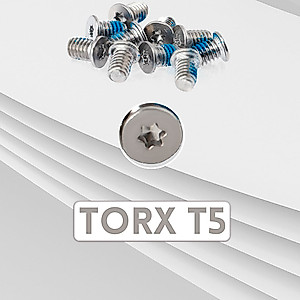 LeFix 10 x M2.5 x 4 Screws T5 Torx Compatible with DELL XPS 17 9700 9710 9720|Precision 5750 5760 5770 Base Underside,Silver,T5 Screwdriver Included