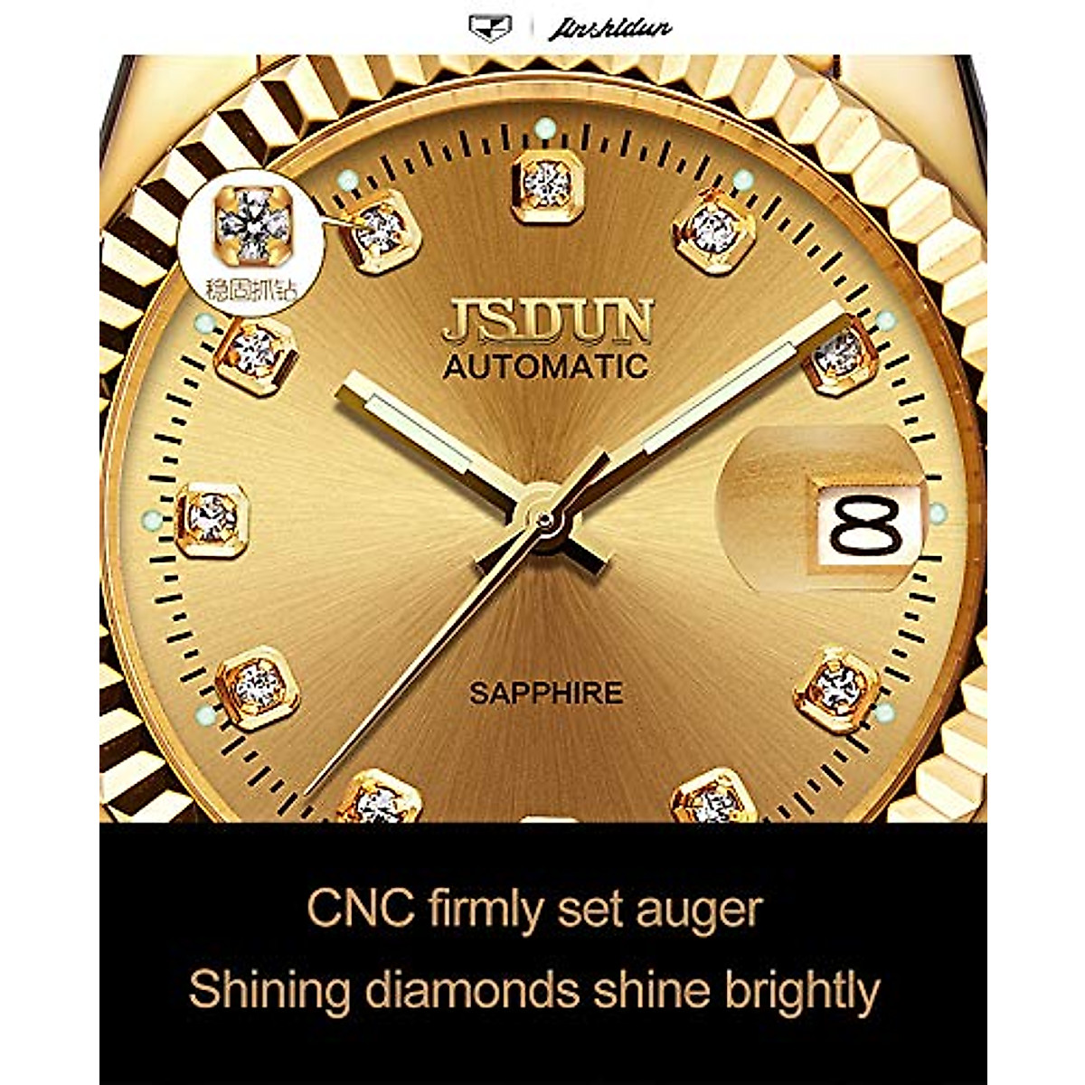 OLEVS Automatic Watches for Womens Ladies Gold and Silver Two Tone Stainless Steel Waterproof Date Wrist Watches Luxury Dress Classic Style