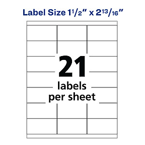 Avery Printable Address Labels for Copiers, 1-1/2" x 2-13/16", White, 2,100 Blank Mailing Labels (05360)