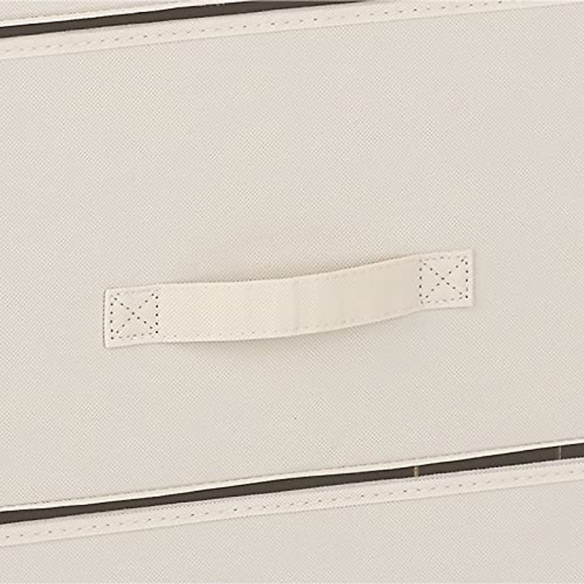 mDesign Steel Frame, Wood Top, Tall Dresser Drawer Organizer Storage Tower, Small Chest Furniture Unit for Bedroom, Hallway, Closet, and Entryway 5 Fabric Bins w/Handle, Jane Collection - Cream/White