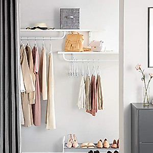 SONGMICS Pants Hangers Bundle, 2 Sets of 30-Pack Velvet Hangers with Adjustable Clips, Non-Slip, Space-Saving for Pants, Skirts, Coats, Dresses, Tank Tops, White and Black UCRF012W02 and UCRF12B30