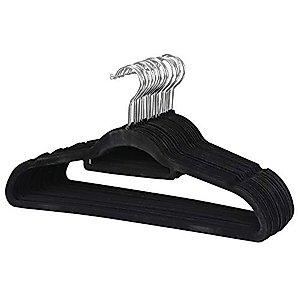 Velvet Hangers 100 Pack, Premium Velvet Hanger Non-Slip, 360° Degree Rotatable Hook, Space Saving Clothes Hanger (Black)