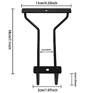Dianoo 18cm Black Wine Glass Rack Under Cabinet, Wine Glass Holder Under Shelf, Hanging Stemware Holder For Bar Dining Room, 1 Row