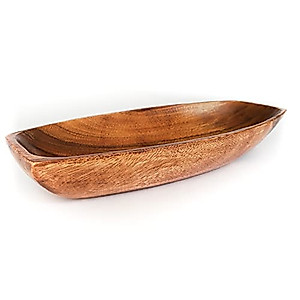 M/W Master's Workshop Acacia Wood Bowl-For Salad,Bread and Decor-Large Rectangular Serving Bowl 12 inch x 6 inch x 2 inch