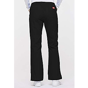 Dickies EDS Signature Scrubs for Women, Drawstring Cargo Pants for Women in Soft Brushed Poplin 86206, M, Black