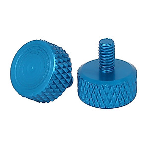 Aexit Computer PC Cleaning & Repair Graphics Card Flat Head Knurled Thumb Screws Sky Blue Computer Screws M3.5x6mm 10pcs