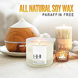 Sicilian Citrus Scented Candle by HHI Candles | A Blend of Fresh Orange, Lemon, & Eucalyptus| 1 Wick Soy Scented Candles for Home| Luxury Soy Candle Gifts for Women (8 Ounces)