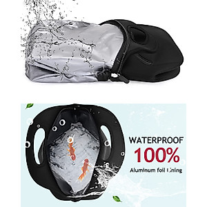 Yookee Home Neoprene Lunch Bag for Men, Black with Pocket, 12.5"L x 6.5"W x 12.5"H