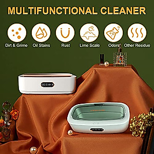 Venussar Ultrasonic Cleaner, Sonic Jewelry Cleaning Machine 300ML, 45kHz Professional Ultrasonic Jewelry Cleaner Machine for Glasses, Jewelry, Watches, Dentures, 4 Gear Adjustable (White)