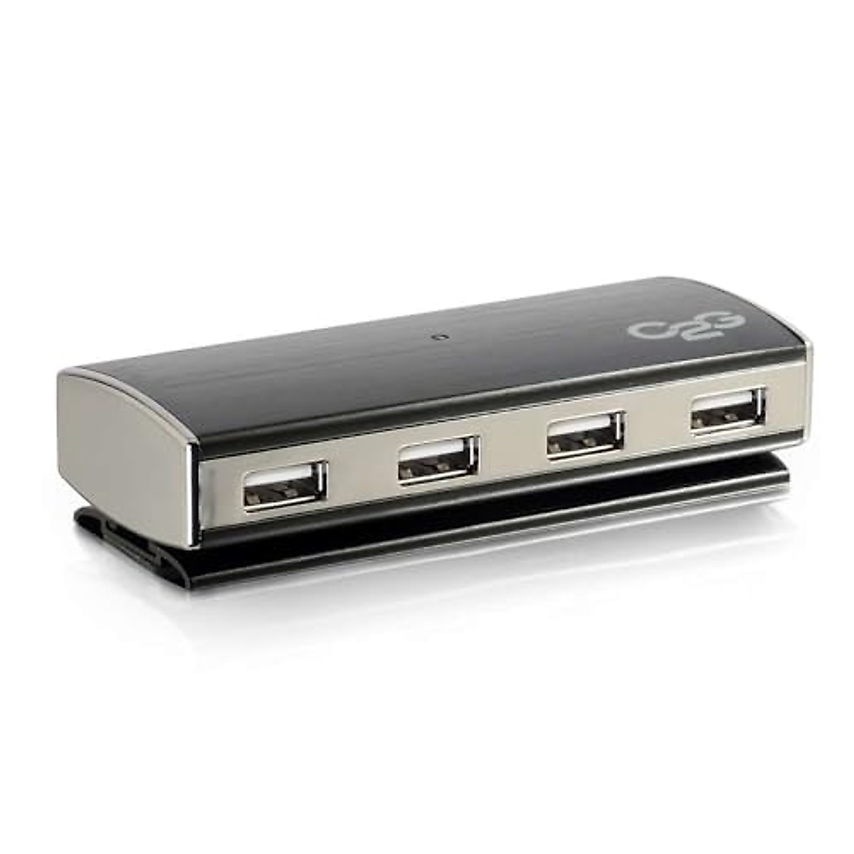 C2G 4 Port USB Hub, Plug and Play USB Hub, 2.0 Aluminium USB Hub for Desktop or USB Hub for Laptop, Silver, C2G 29508