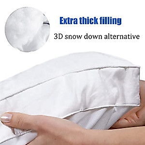 King Size Mattress Topper Extra Thick Cooling Mattress Pad Cover 3D Snow Down Alternative Fill Pillow Top with 8-21 Inch Deep Pocket
