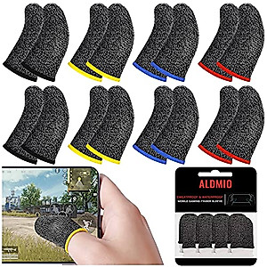 Gaming Finger Sleeve, 32 Pieces Sweatproof & Waterproof Thumb Sleeves Compatible with Android and iOS Mobile Phone Games, for Rules of Survival, PUBG