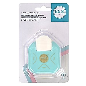 We R Memory Keepers 0633356602583 Punch Board & Punch-3 Way Corner Rounder, Blue,White