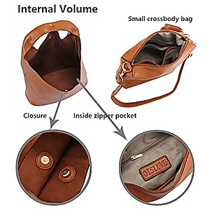 Women Tote Bag Handbags PU Leather Fashion Hobo Shoulder Bags (Black)