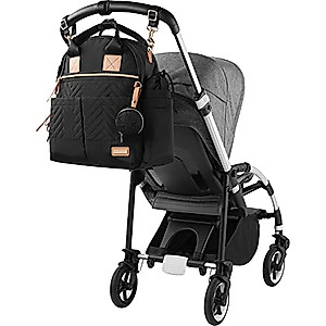 Skip Hop Diaper Bag Backpack: Suite 6-in-1 Diaper Backpack Set, Multi-Function Baby Travel Bag with Changing Pad, Stroller Straps, Bottle Bag and Pacifier Pocket, Black