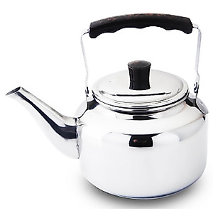 Chandler 3.12 Liter Tea Pot, Vintage Tea Kettle - 4mm Stainless Steel Pot - Hard to Dent | Ergonomic Handle with a Cool Grip | Portable Tea Kettle For Camping (Silver Colour, 3.12 L)