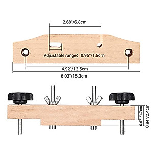 Facmogu Solid Maple Guitar Bridge Clamp, Entry Level Bridge Clamp Acoustic Luthier Tools with Cork Gasket & L-Wrench, Wooden Guitar Bridge Clamp for Classical/Acoustic Guitar Accessory Luthier Tools