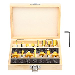 Router Bits Set 1/4 Inch Shank - BAIDETS 15 Pieces 1/4" Tungsten Carbide Router Bits, Woodwork Tools