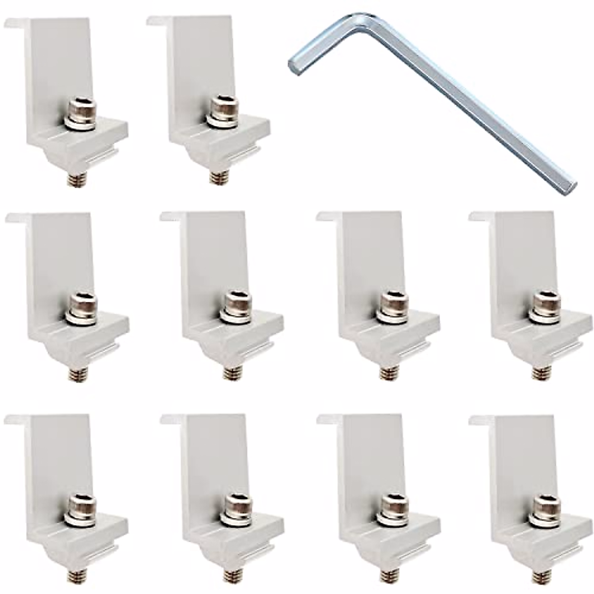 Solar End Clamp,Solar Panel Mounting Brackets,Adjustable PV Photovoltaic Mounting Clamp Bracket for RVs,Boats,Roofs,Walls and Other Off-Ground Roof Installations (40*35mm)