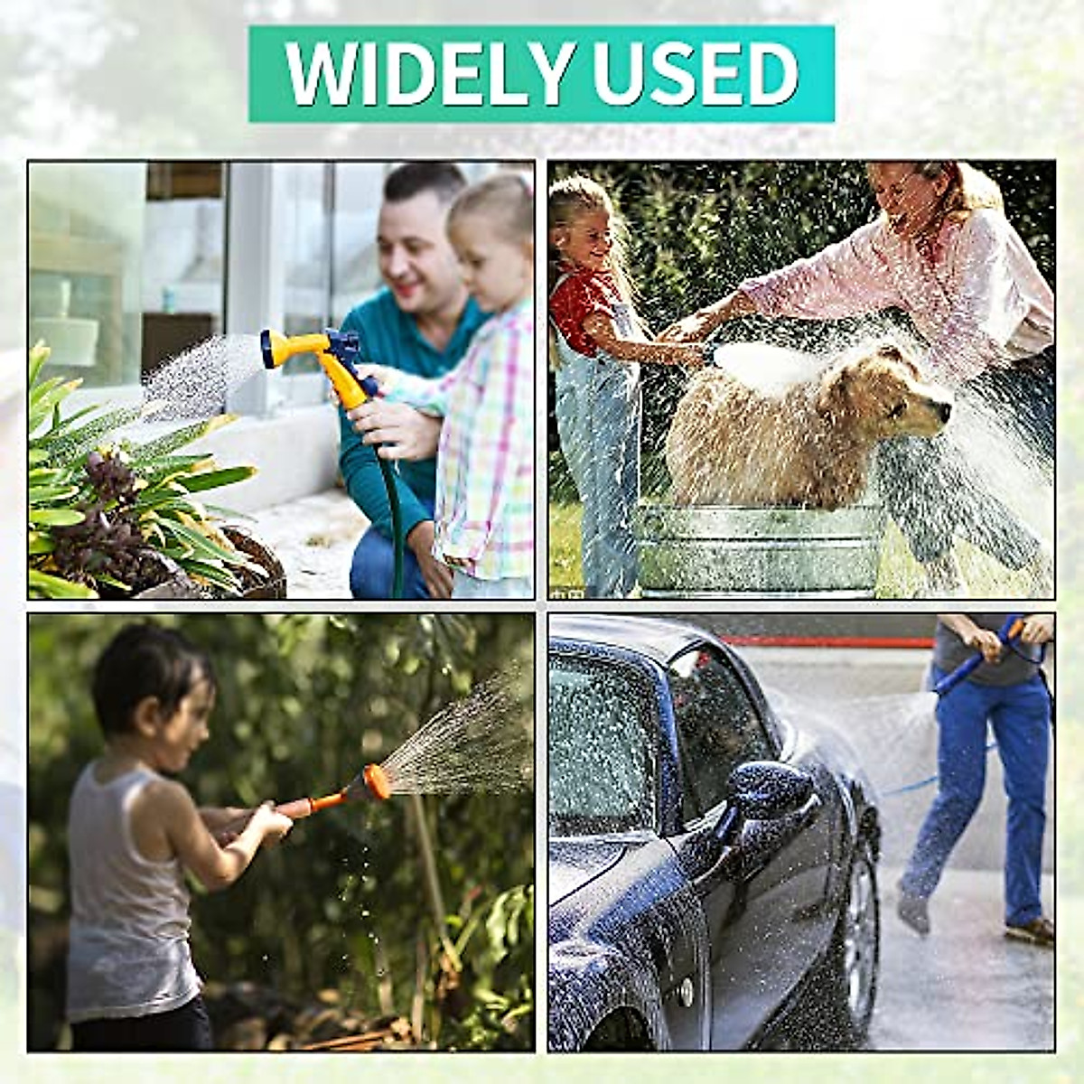 Klmnduo Water Splitter 2 Way, 3/4" Garden Hose splitter Heavy Duty Water Faucet Splitter with Comfortable Rubberized Grip Plus 6 Extra Rubber Washers & PTFE Tape (2 Pack)