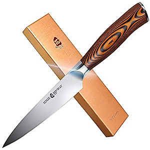 TUO Knife Set 8 pcs & Utility Knife 5”, High Carbon German Steel Kitchen Knife and Ergonomic Pakkawood Handle, Professional Kitchen Set With Gift Box