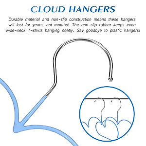 Alipis Cloud Hangers for Kids Clothes, 5pcs Non- Slip Hanger Clothing Pant Coat Sweater Hangers Closet Hangers (Blue)
